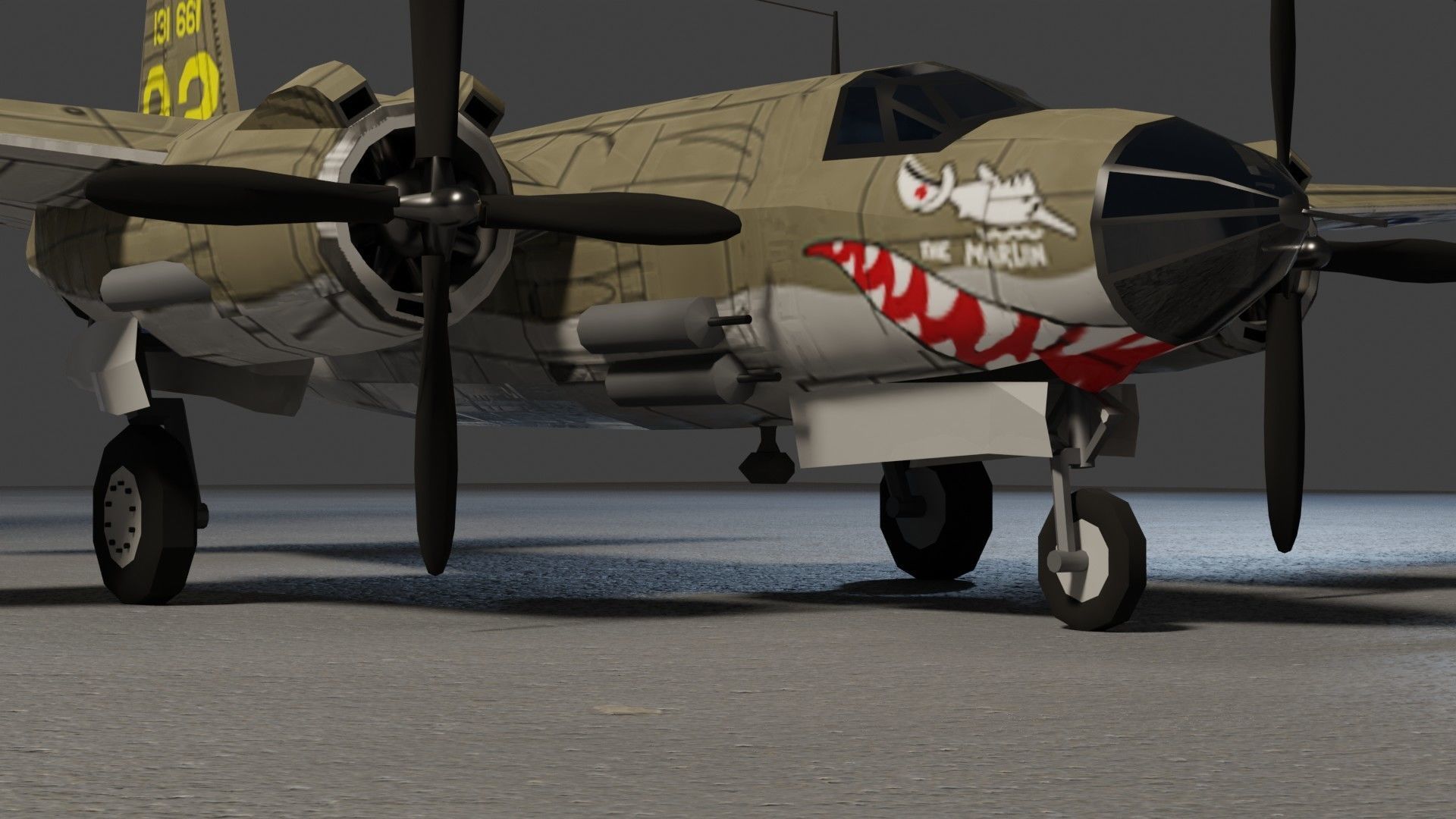 3D model Martin B-26 Marauder WW2 bomber VR / AR / low-poly | CGTrader