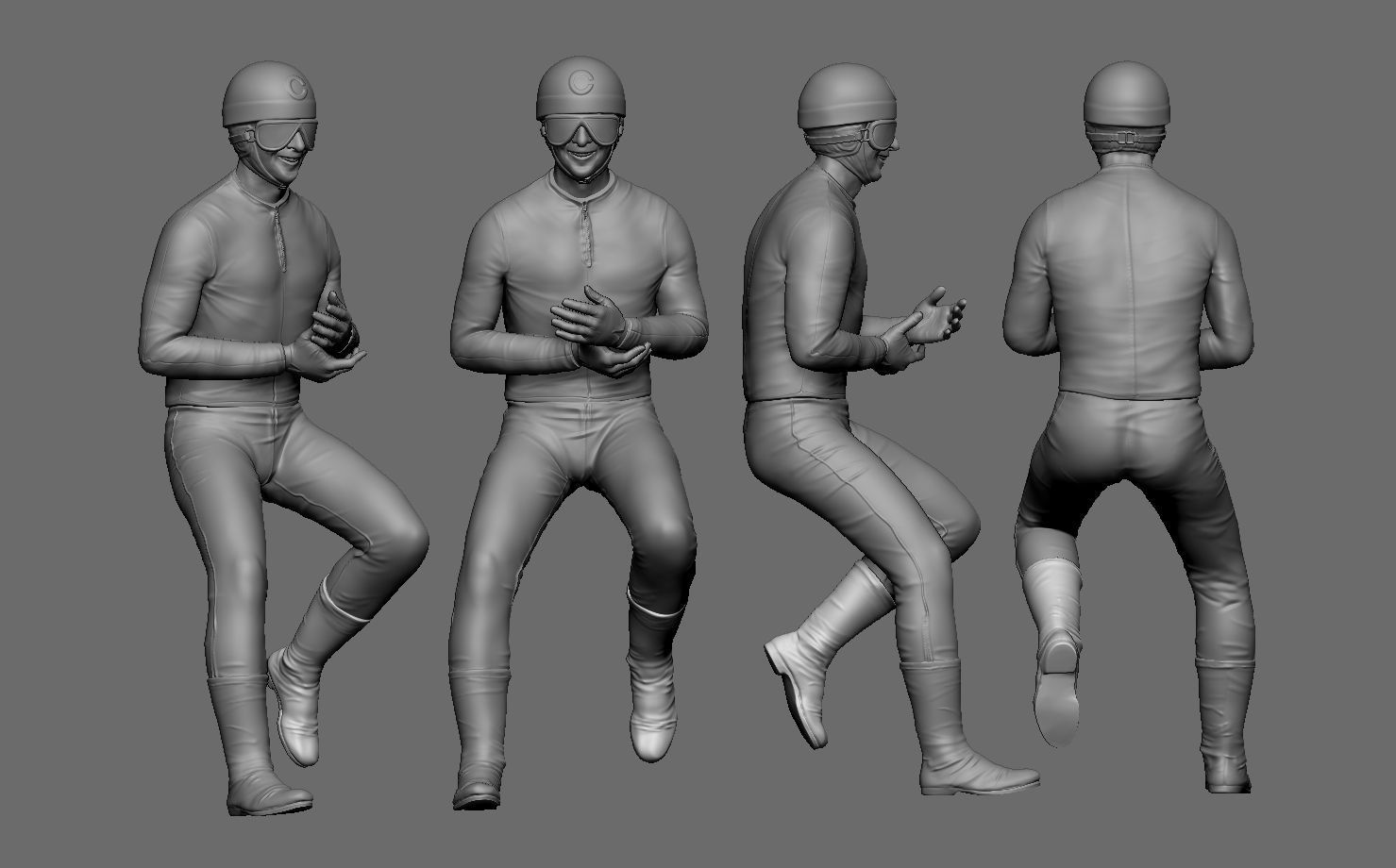 Walter Zeller motorcyclist 3D model 3D printable | CGTrader