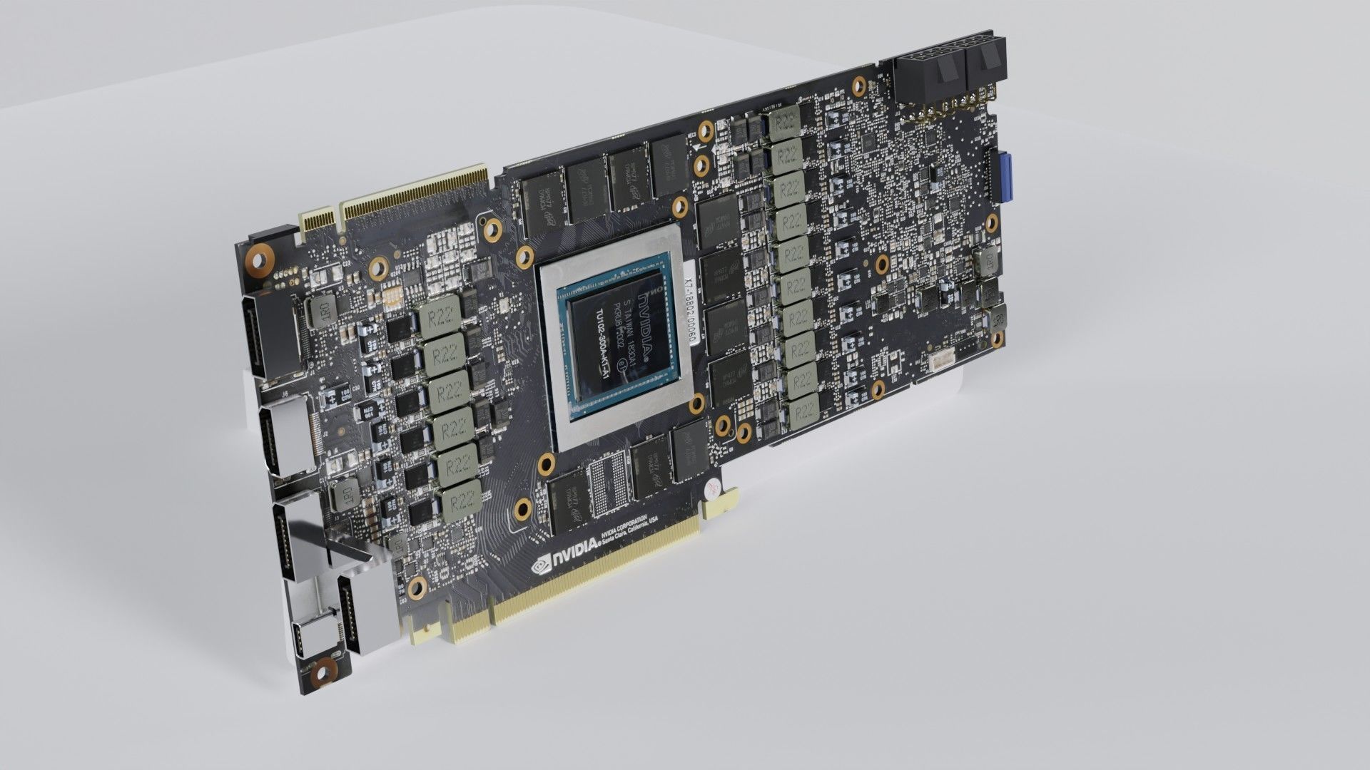 NVIDIA GeForce RTX 2080 graphics card GPU - no heatsink 3D model | CGTrader