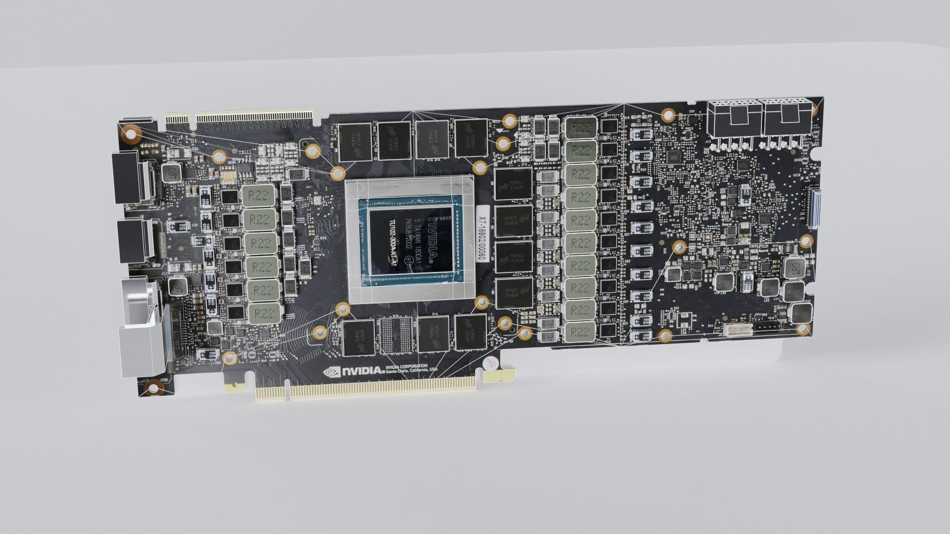 NVIDIA GeForce RTX 2080 graphics card GPU - no heatsink 3D model | CGTrader