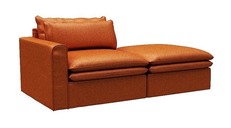 3D model sofa without backrest and side arnrest VR / AR / low-poly ...