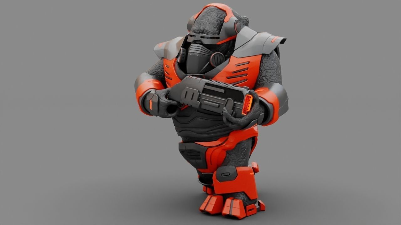 ALIEN TROOPER rigged - animated character 3D model animated rigged ...
