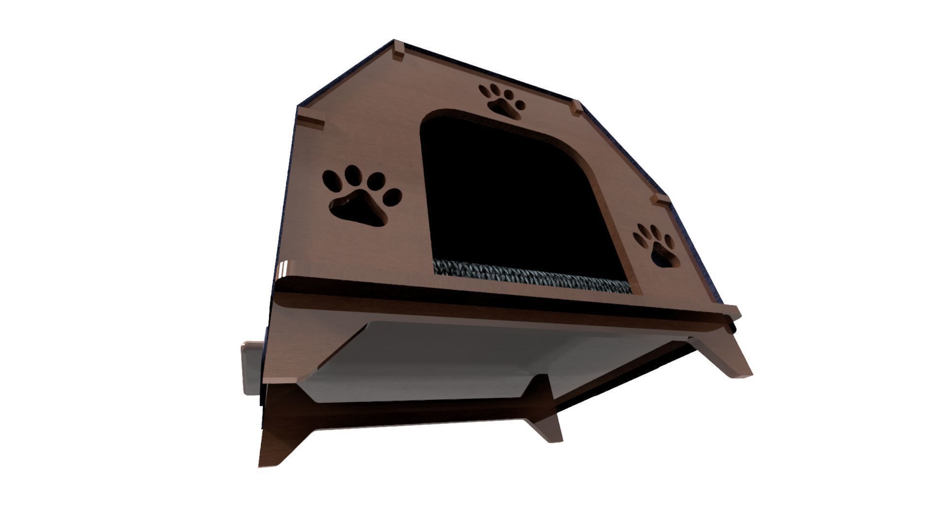 Wooden cat house 3D model | CGTrader