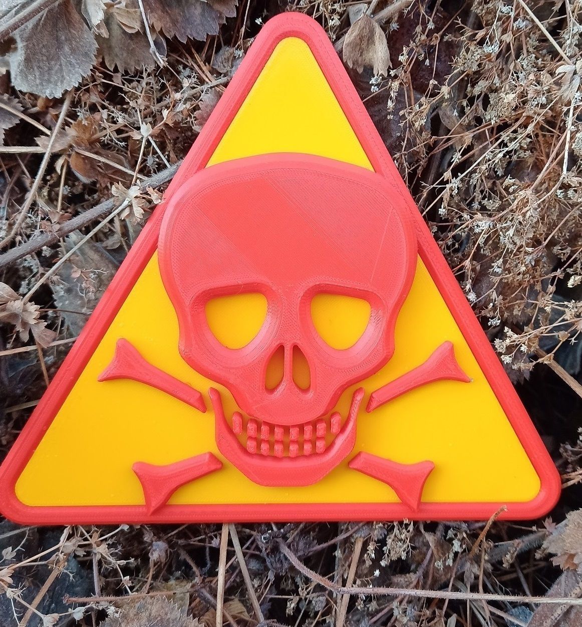3D warning skull sign 3D model 3D printable | CGTrader