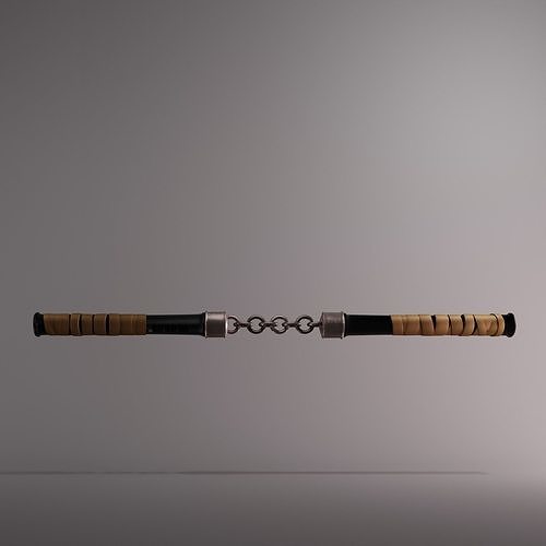 nunchuck sword with chain 3D model | CGTrader