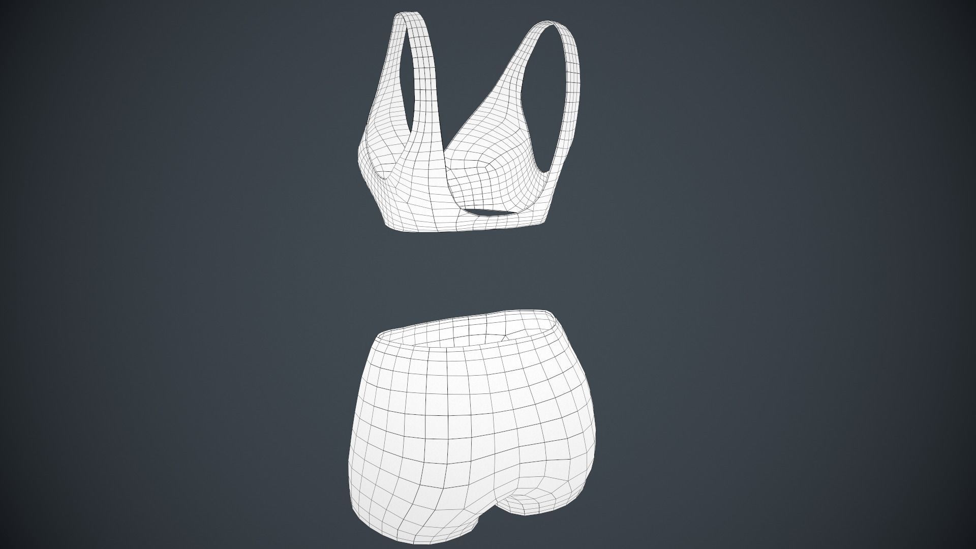 3D model Female Black Bra and Underwear VR / AR / low-poly | CGTrader