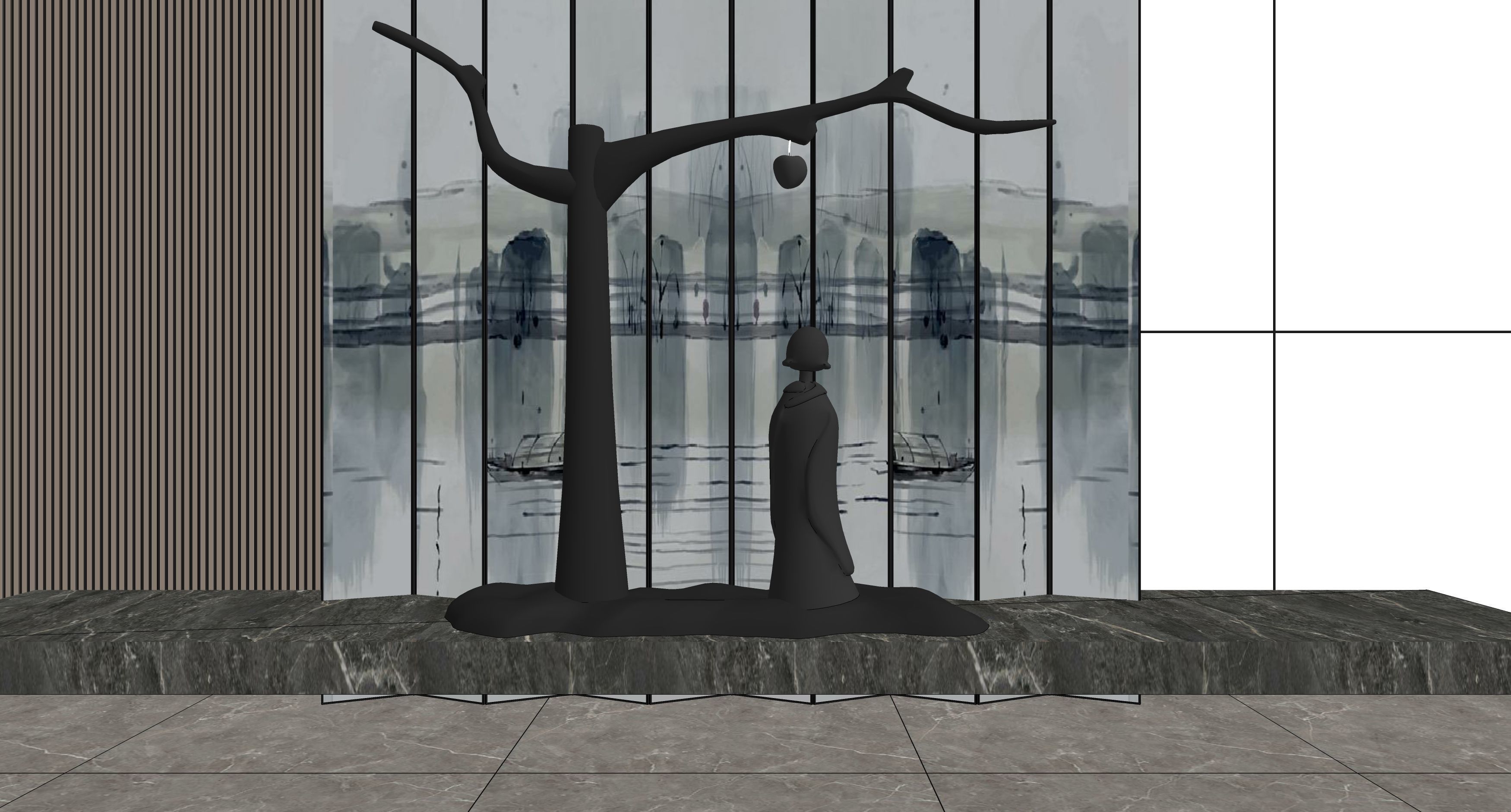 New Chinese Zen figures sculpture 3D model | CGTrader