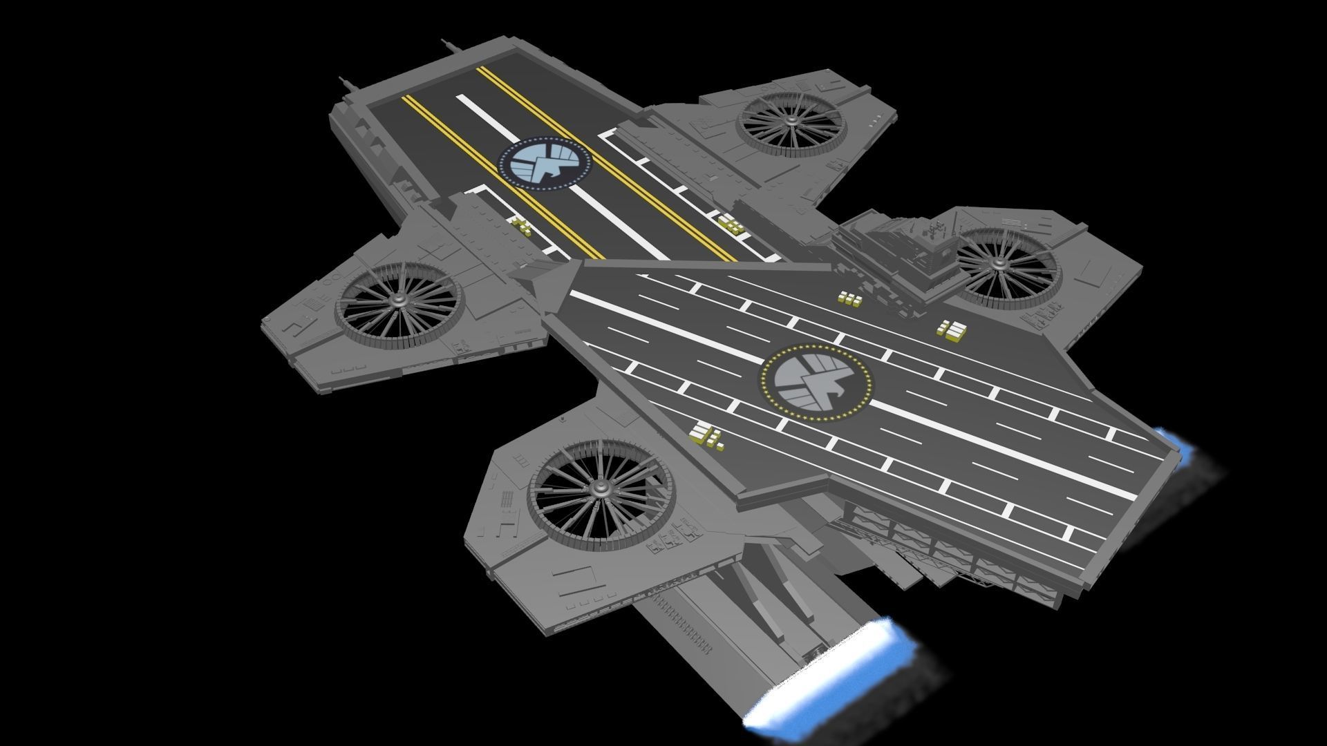 SHIELD Helicarrier free 3D model | CGTrader