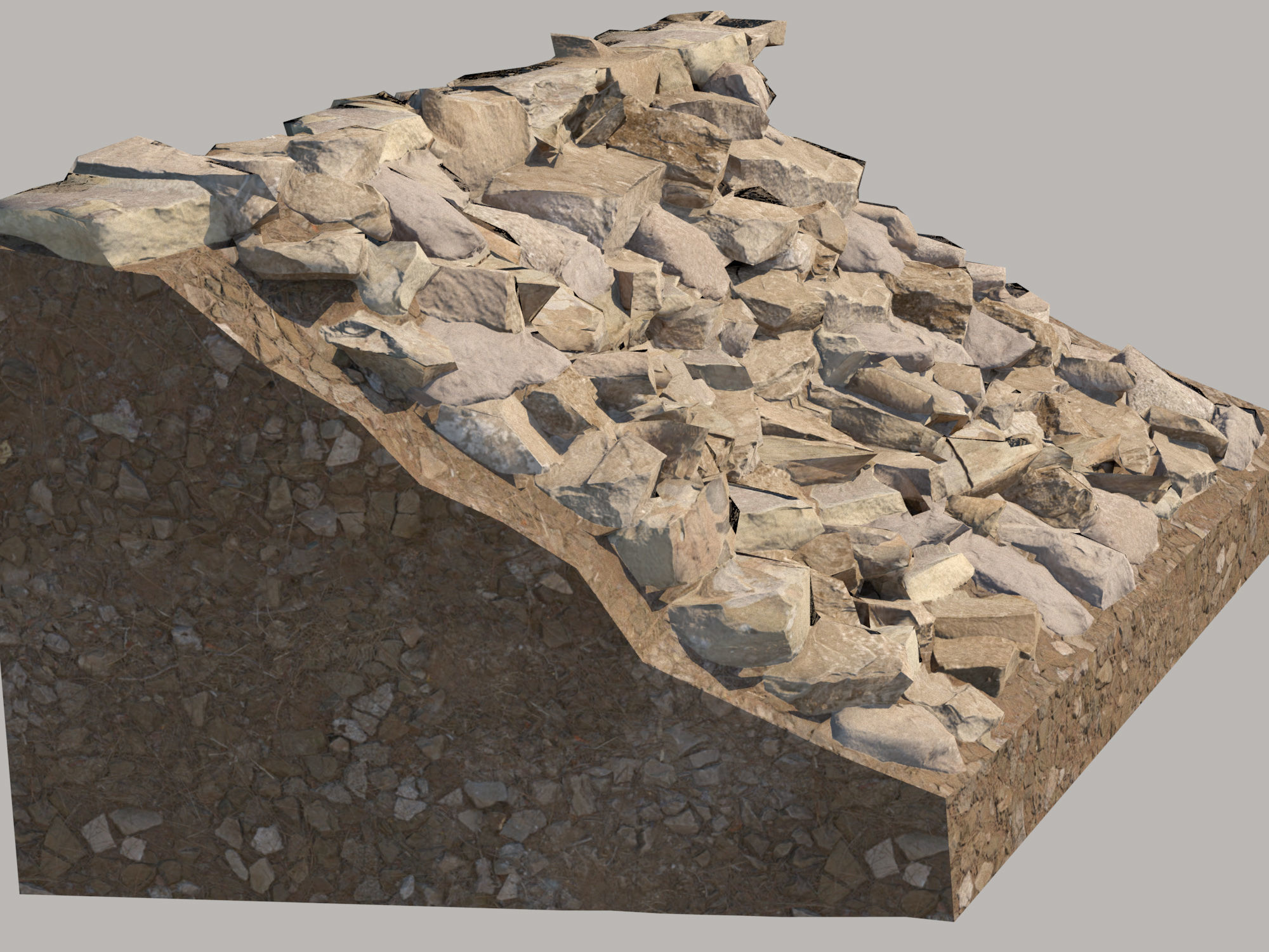 3D model Rocky slope VR / AR / low-poly | CGTrader