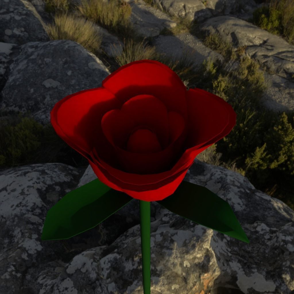 Rose flower low poly free VR / AR / low-poly 3D model | CGTrader