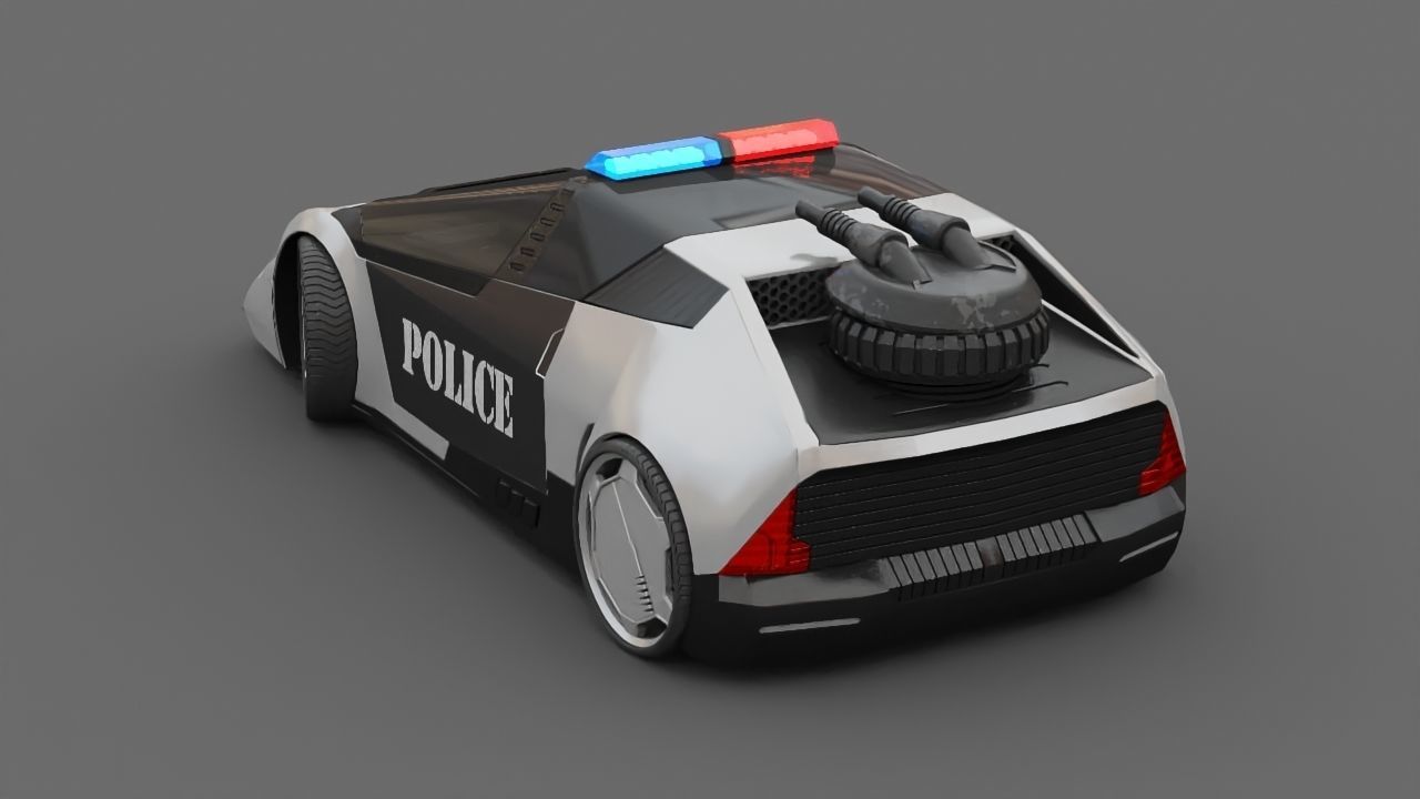 sci-fi Police car 3D model | CGTrader