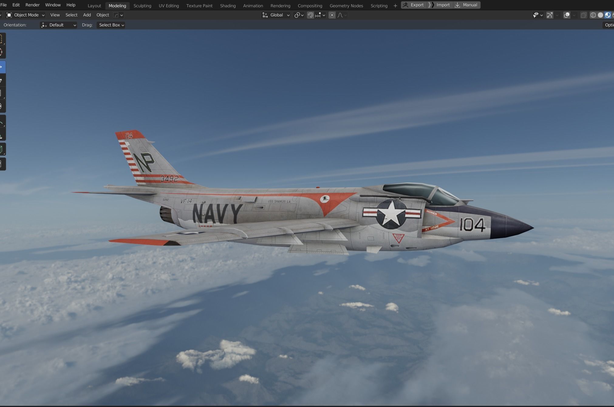 3D model McDonnell F3H Demon jet fighter Hand painted game model VR ...