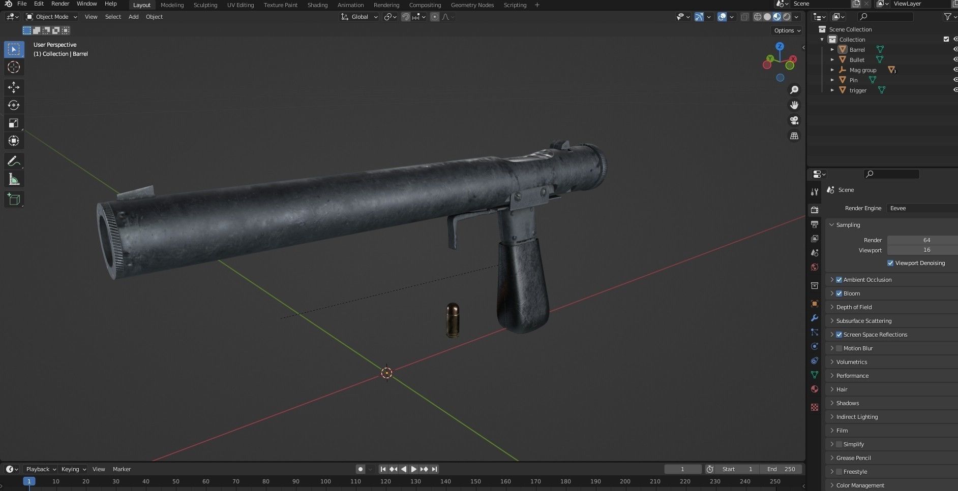 3D model Welrod Mk II Suppressed Pistol VR / AR / low-poly | CGTrader