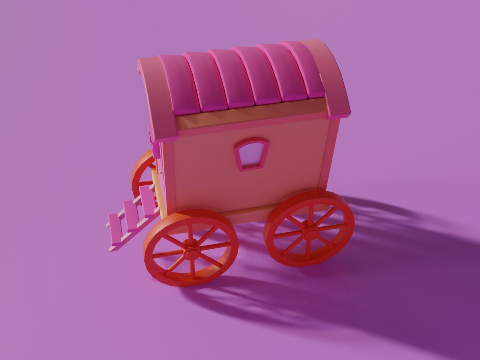 3D model Low Poly Cartoon Wagon VR / AR / low-poly | CGTrader