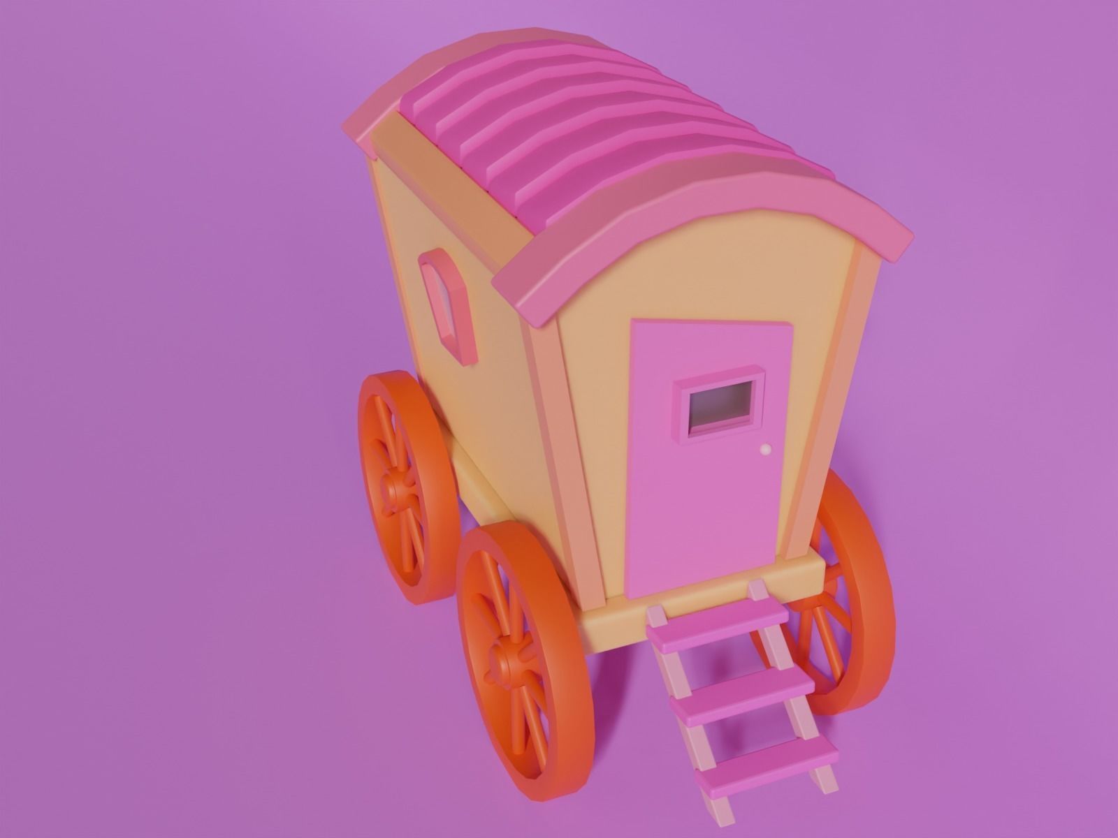 3D model Low Poly Cartoon Wagon VR / AR / low-poly | CGTrader