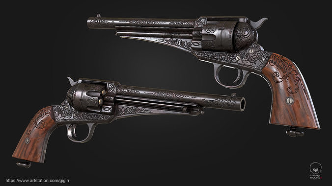 3D model E Remington n Sons 1875 Revolver 44 cf Guns VR / AR / low-poly ...