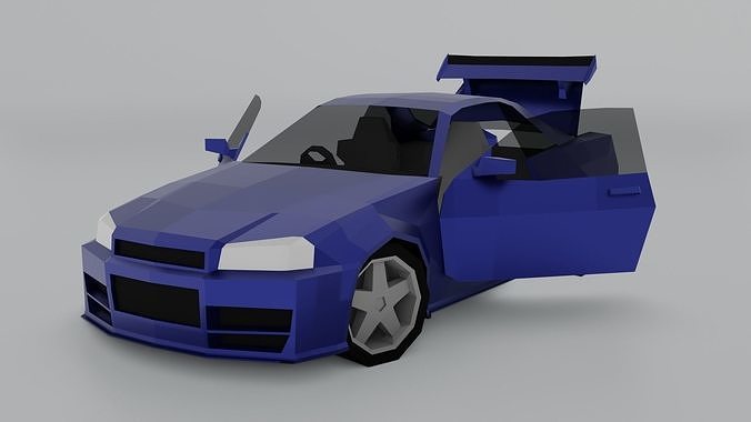 Nissan GTR R34 low poly free VR / AR / low-poly 3D model | CGTrader
