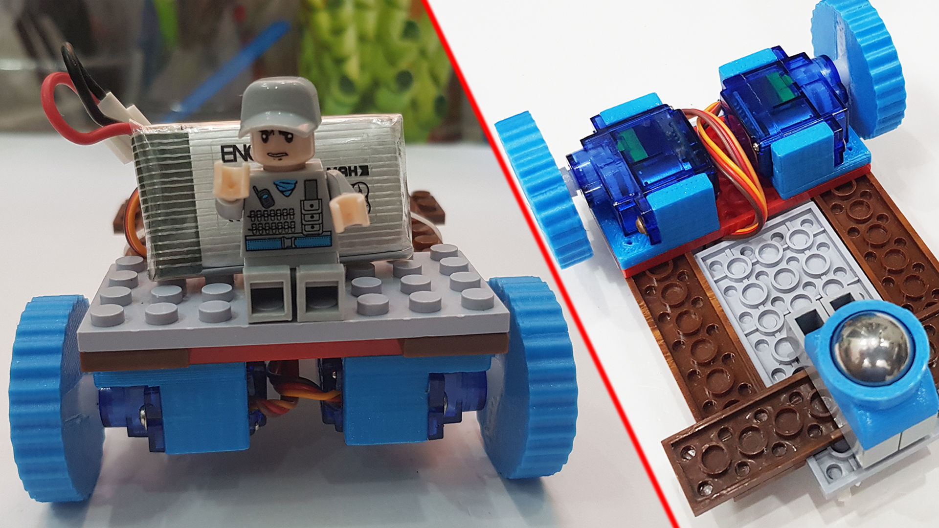 Lego robot - Lego servo mount and lego omnidirectional wheel 3D model ...