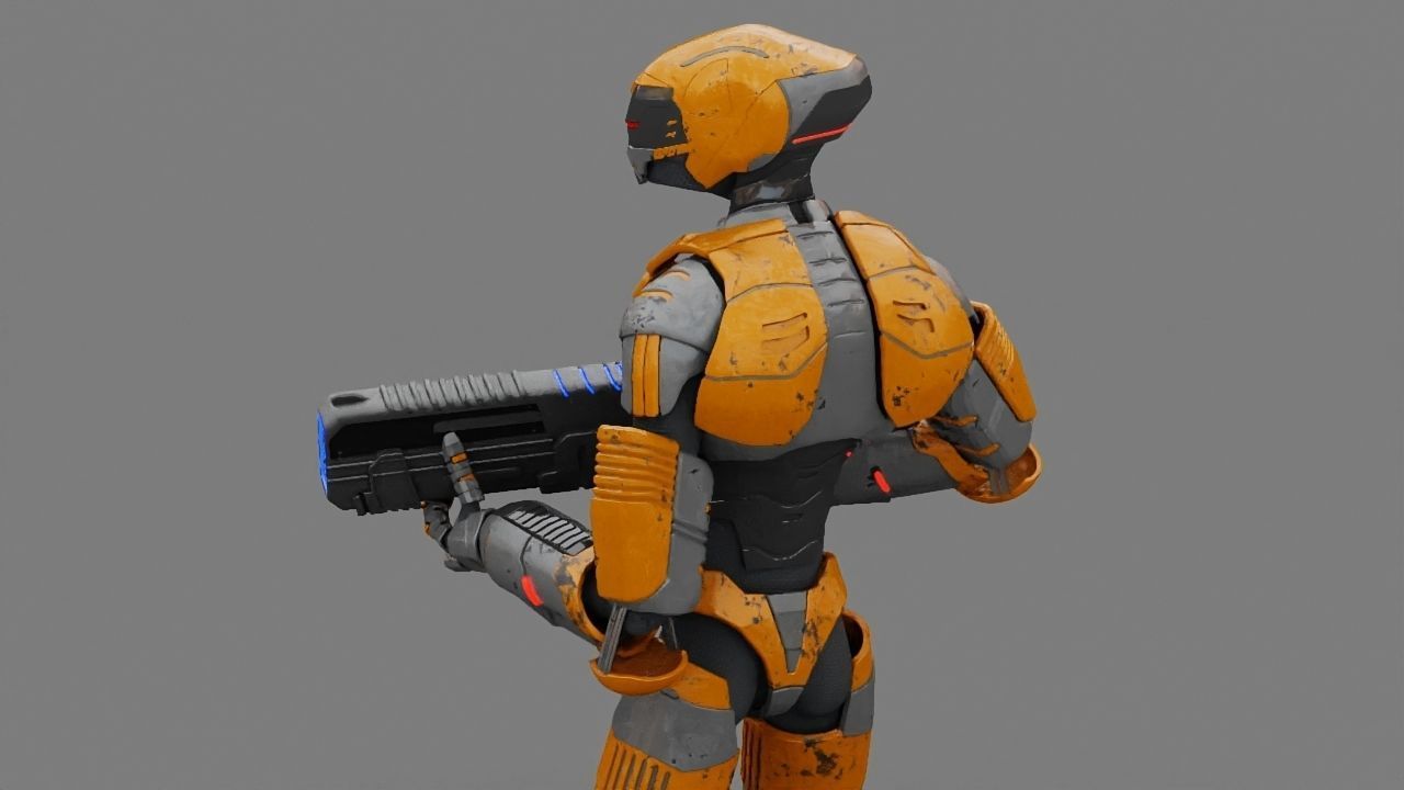 Alien Trooper rigged character 3D model rigged | CGTrader