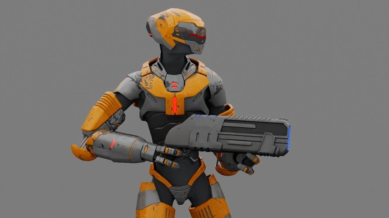 Alien Trooper rigged character 3D model rigged | CGTrader