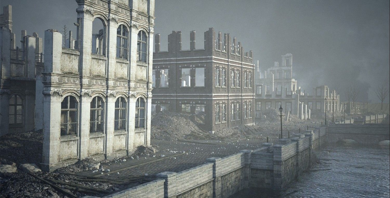 3D model Ruins after the war VR / AR / low-poly | CGTrader
