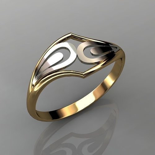 ringg gold and silver ring free 3D model 3D printable | CGTrader