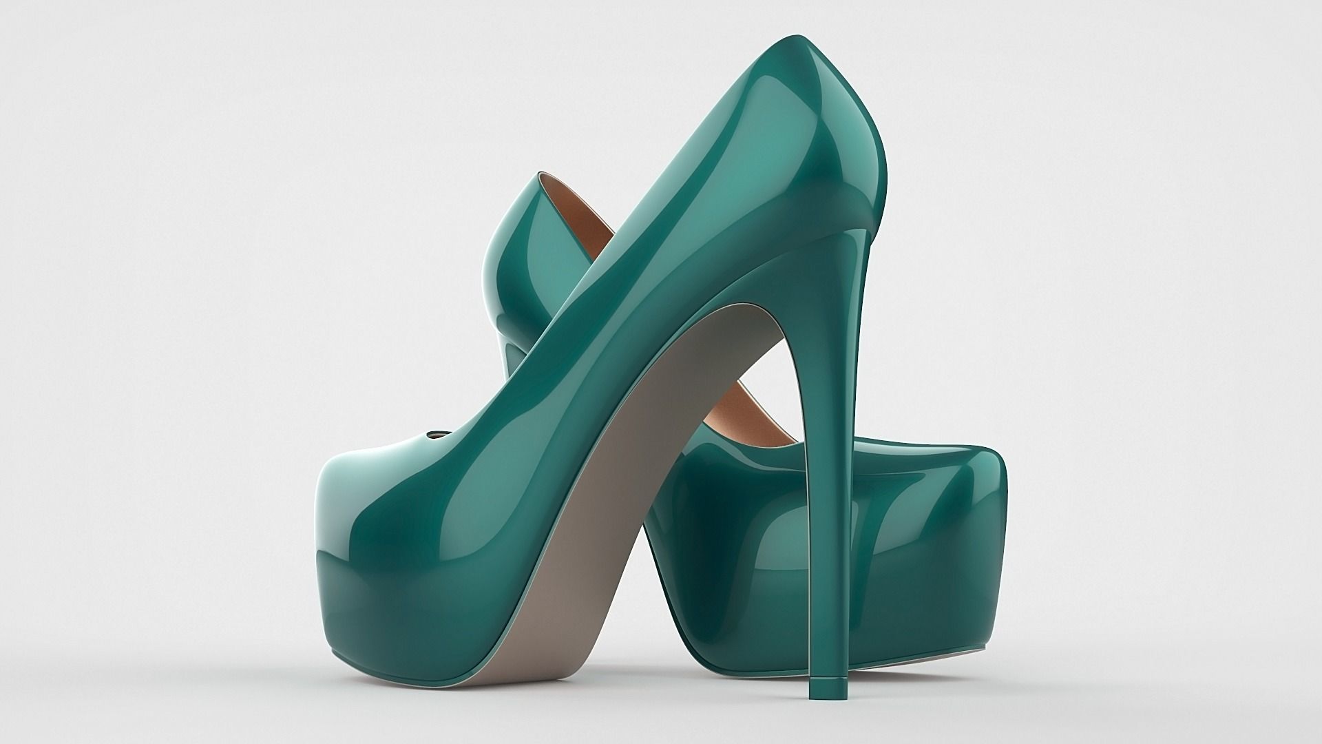 Stiletto Platform High Heels 3D model | CGTrader