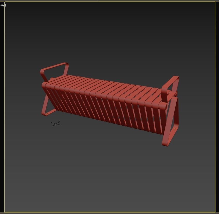 Outdoor Steel Bench Rib Design 3D model | CGTrader
