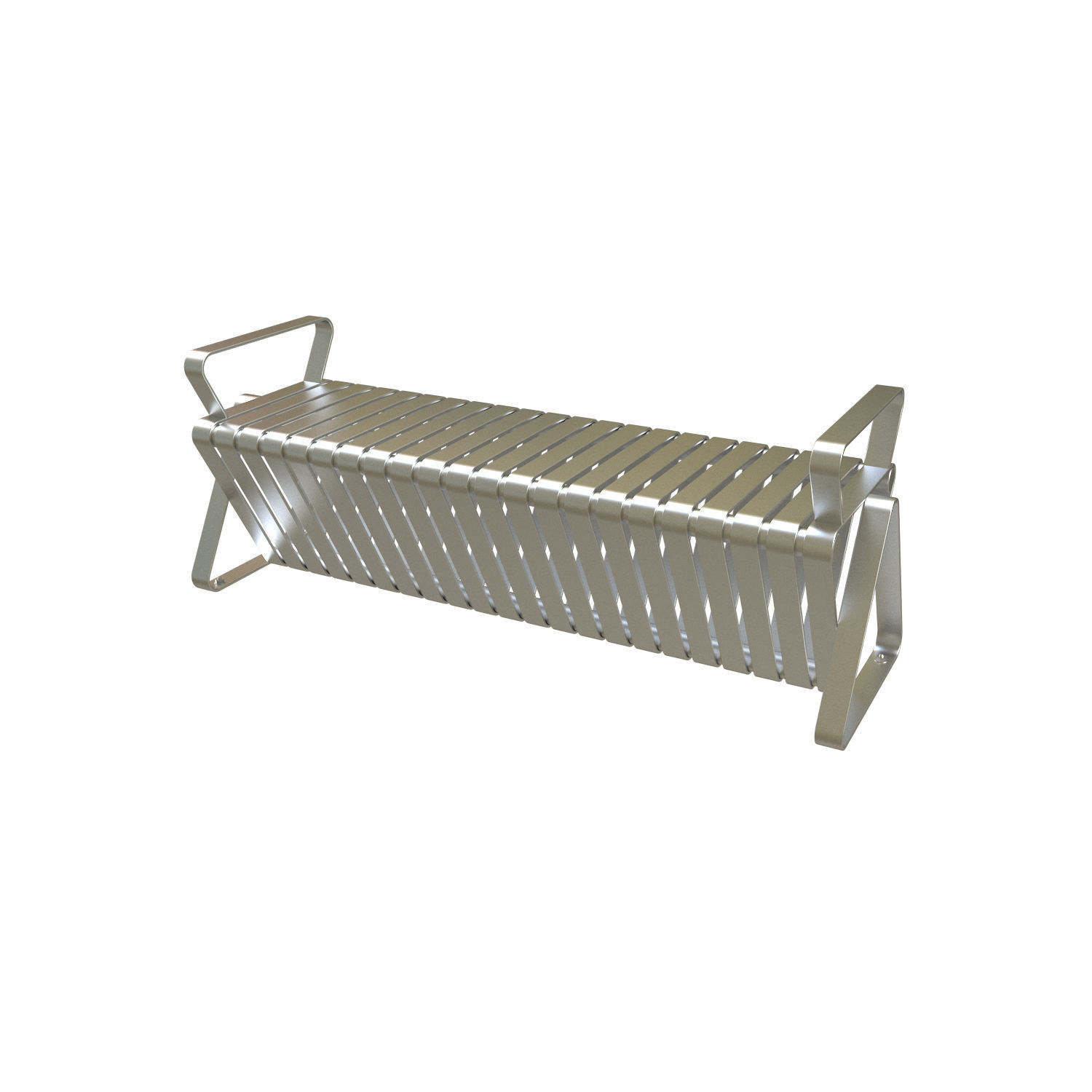 Outdoor Steel Bench Rib Design 3D model | CGTrader