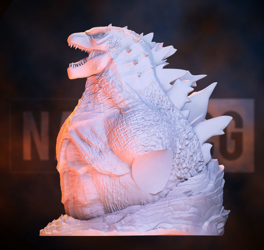 Fan Art - Godzilla - Bust 3D model 3D printable | CGTrader