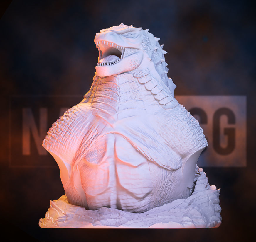 Fan Art - Godzilla - Bust 3D model 3D printable | CGTrader