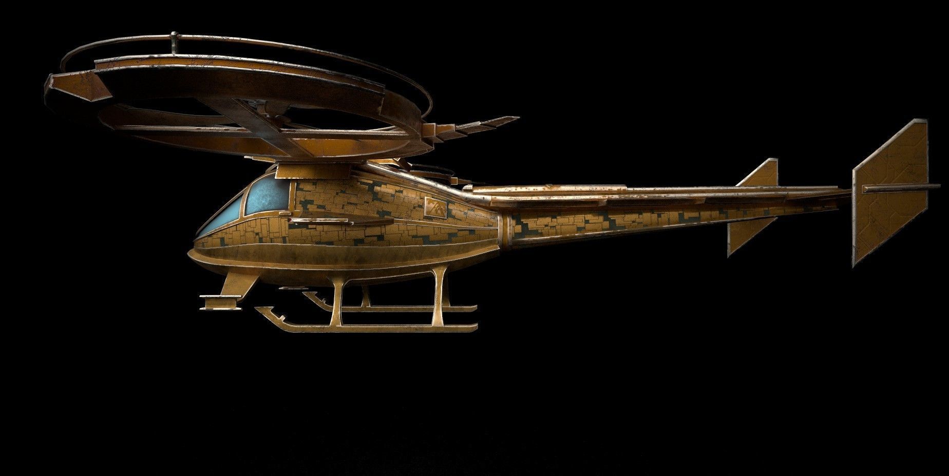 Helicopter twin rotorcraft 3D model | CGTrader