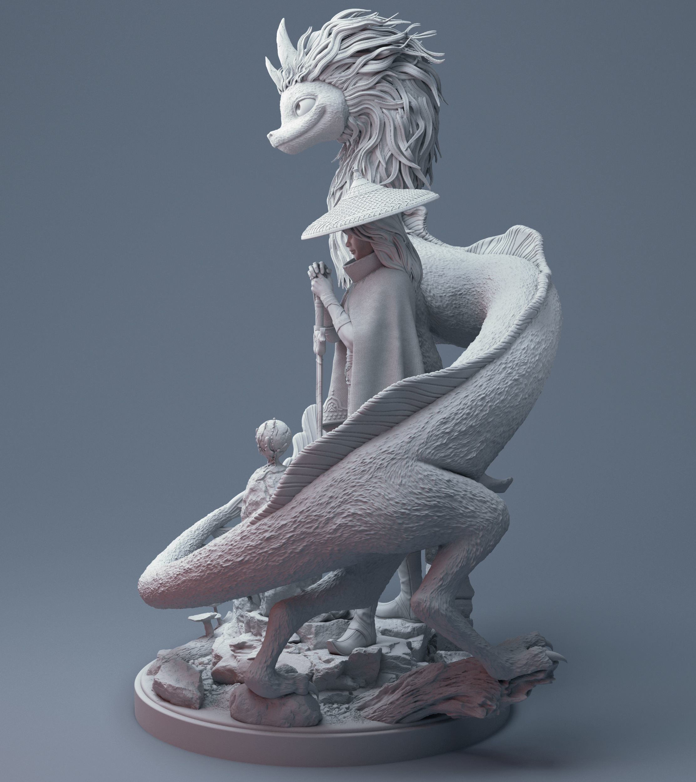 Raya and the last Draon - 3D Printable Statue 3D model 3D printable ...