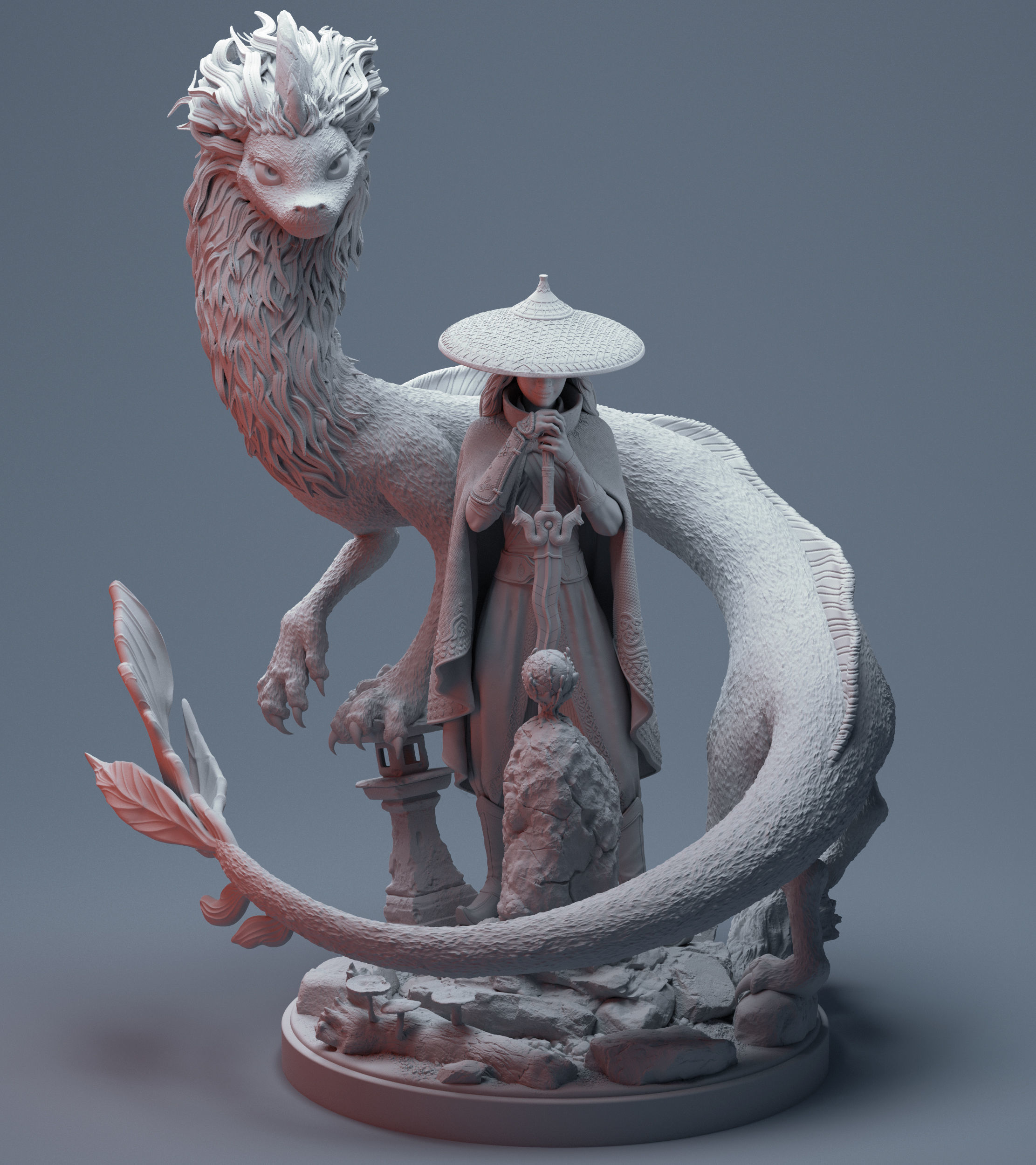 Raya and the last Draon - 3D Printable Statue 3D model 3D printable ...