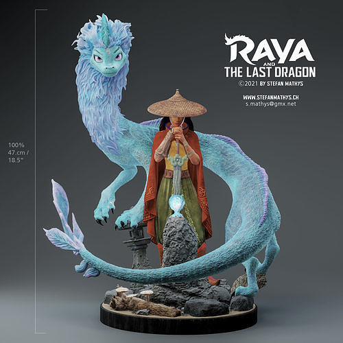 Raya and the last Draon - 3D Printable Statue 3D model 3D printable ...