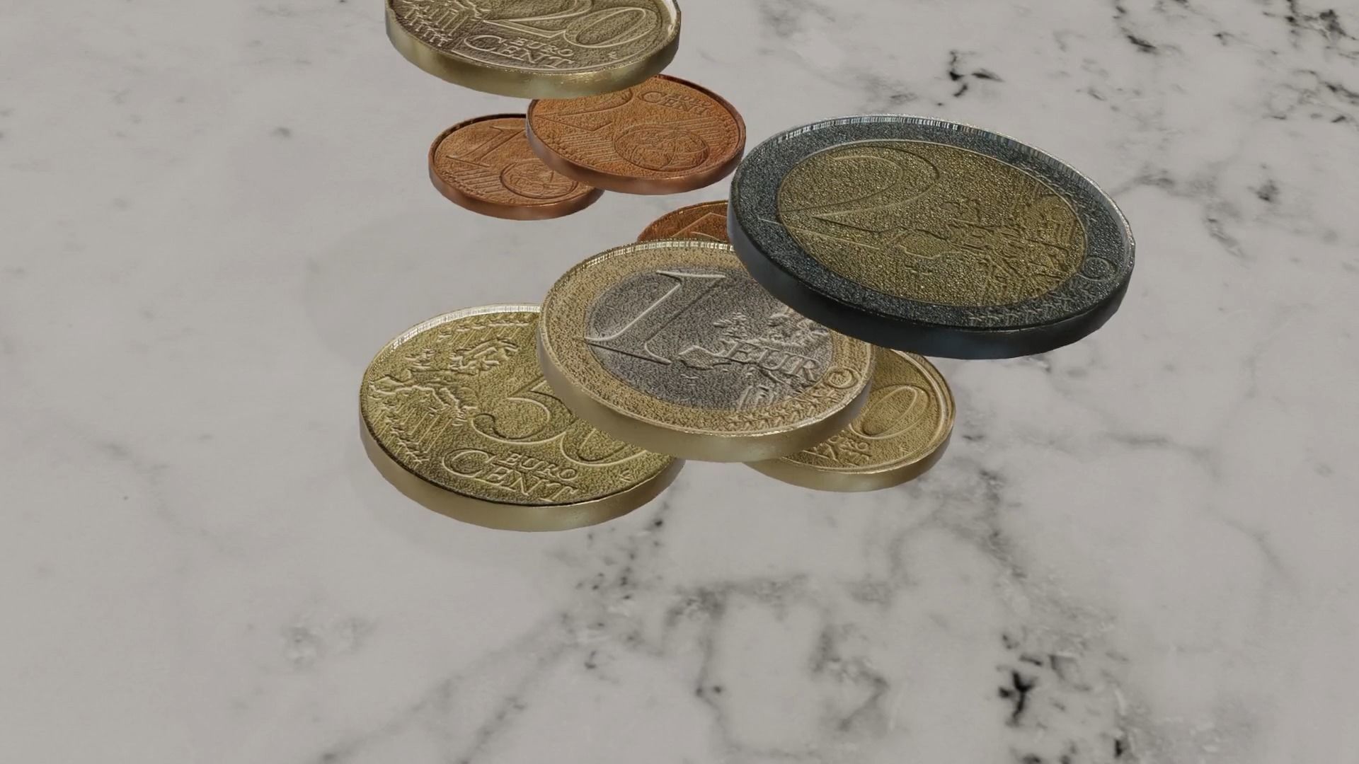 3D model Low Poly Euro Coins Collection All Euro Coins VR / AR / low ...