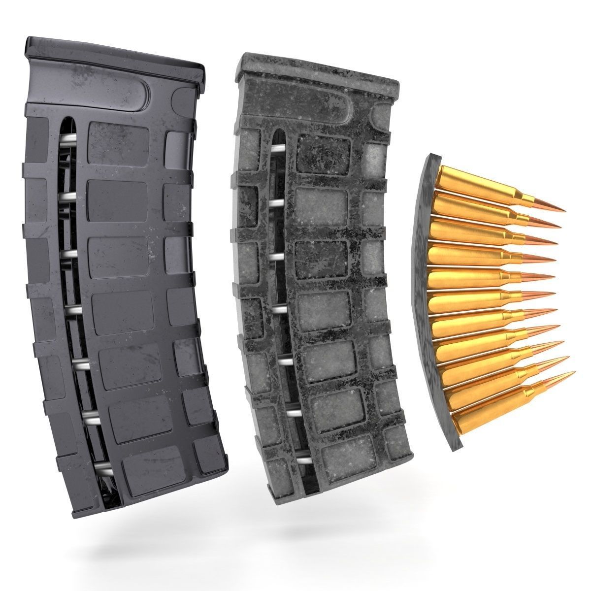 gun magazine set 3D model | CGTrader