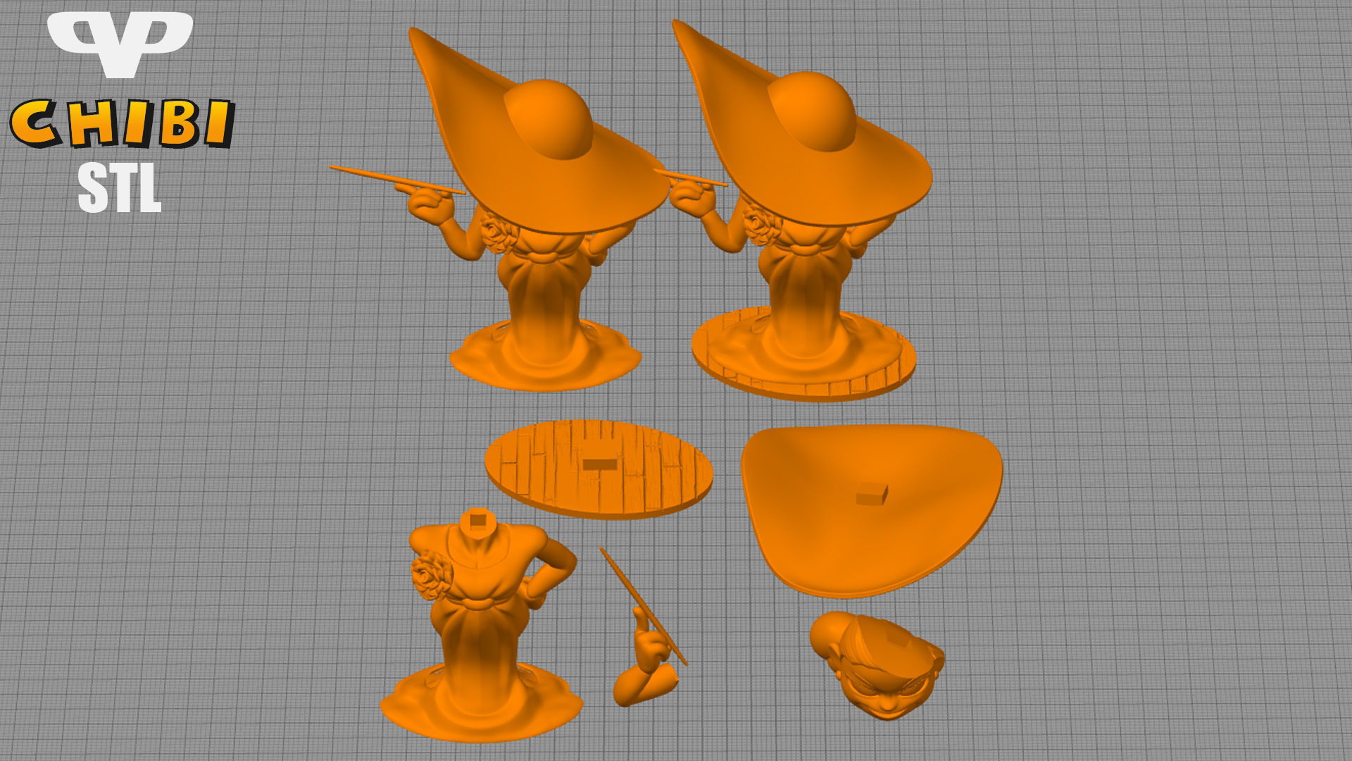 Lady Dimitrescu Chibi STL for 3D Printing ChibiSTL 3DXM 3D model 3D ...