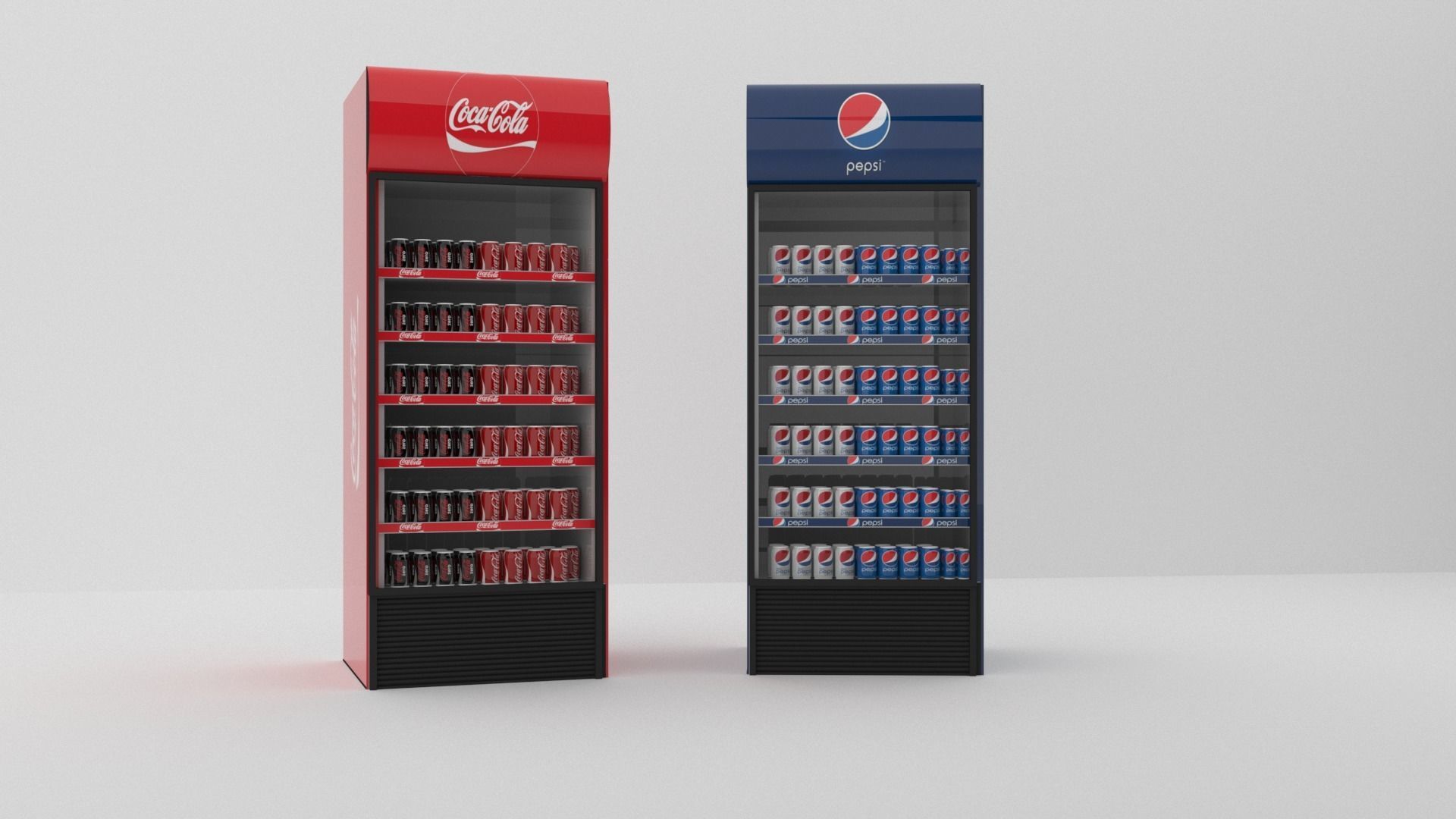 3D modeling pepsi and coca-cola refrigerator free 3D model | CGTrader