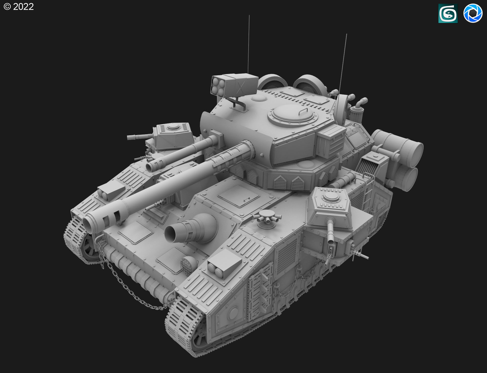 Concept Tank 1- Clay Version 3D model | CGTrader