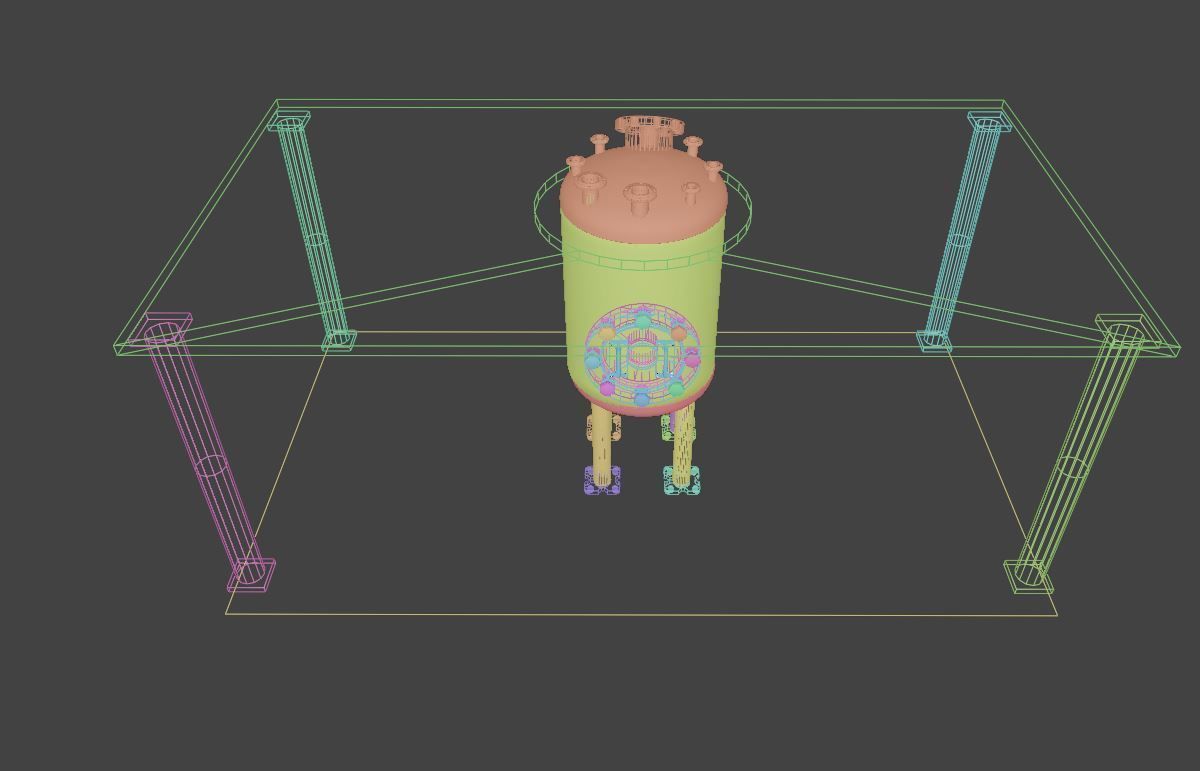 Cylindrical Vessel with Support structure 3D model | CGTrader