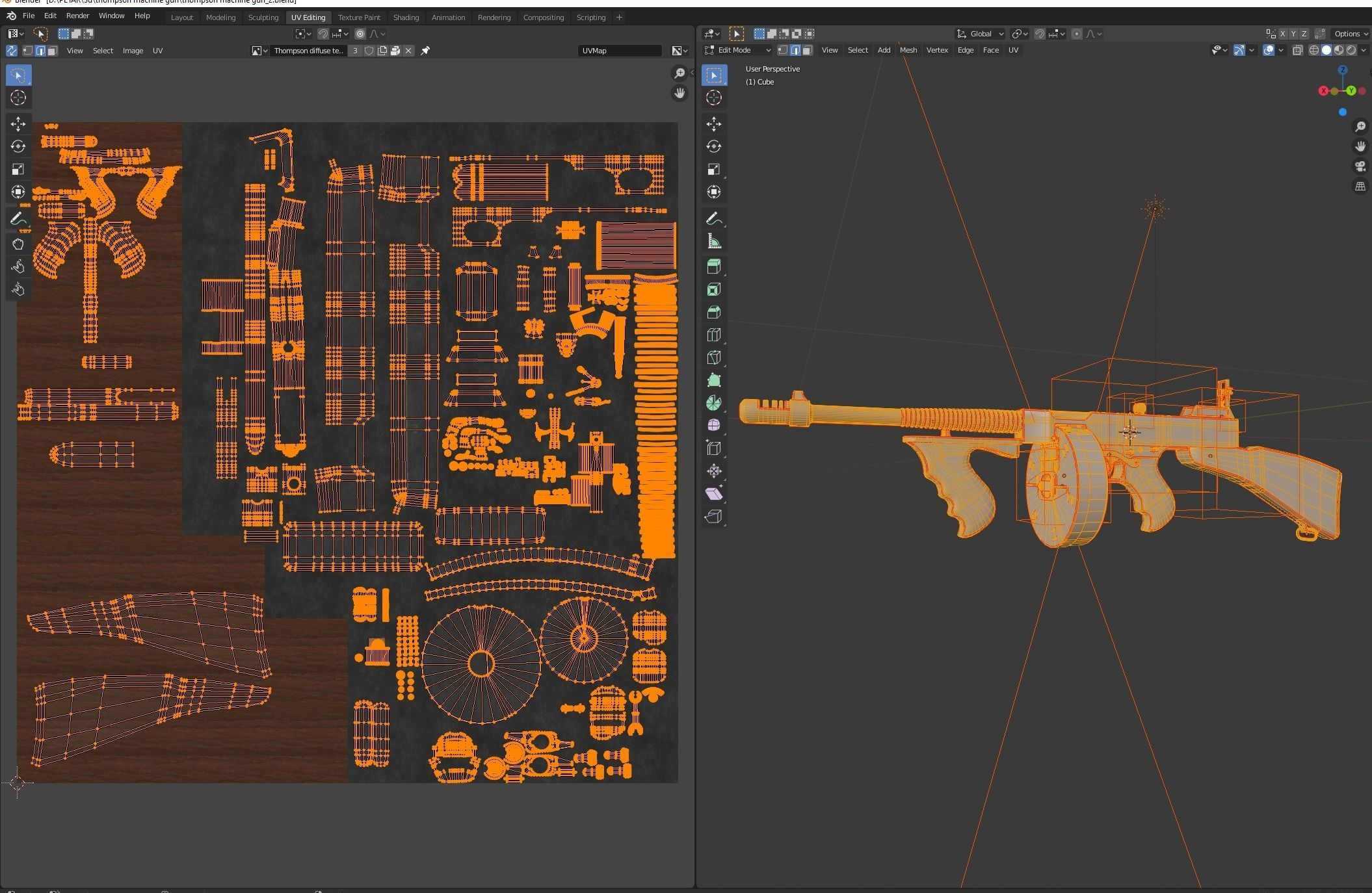 3D model Thompson machine gun VR / AR / low-poly | CGTrader