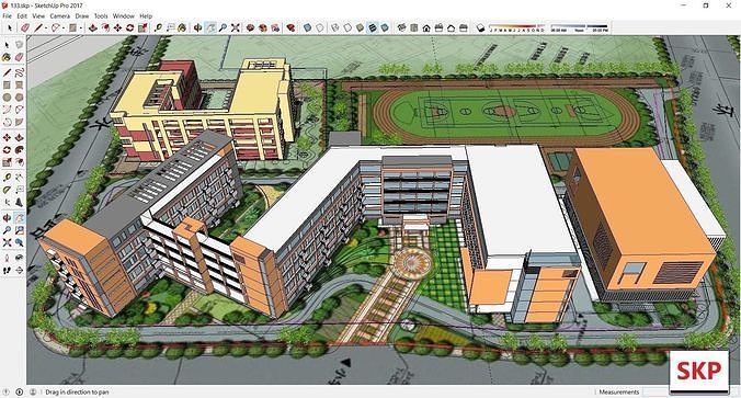 Sketchup School and University 133 3D model | CGTrader