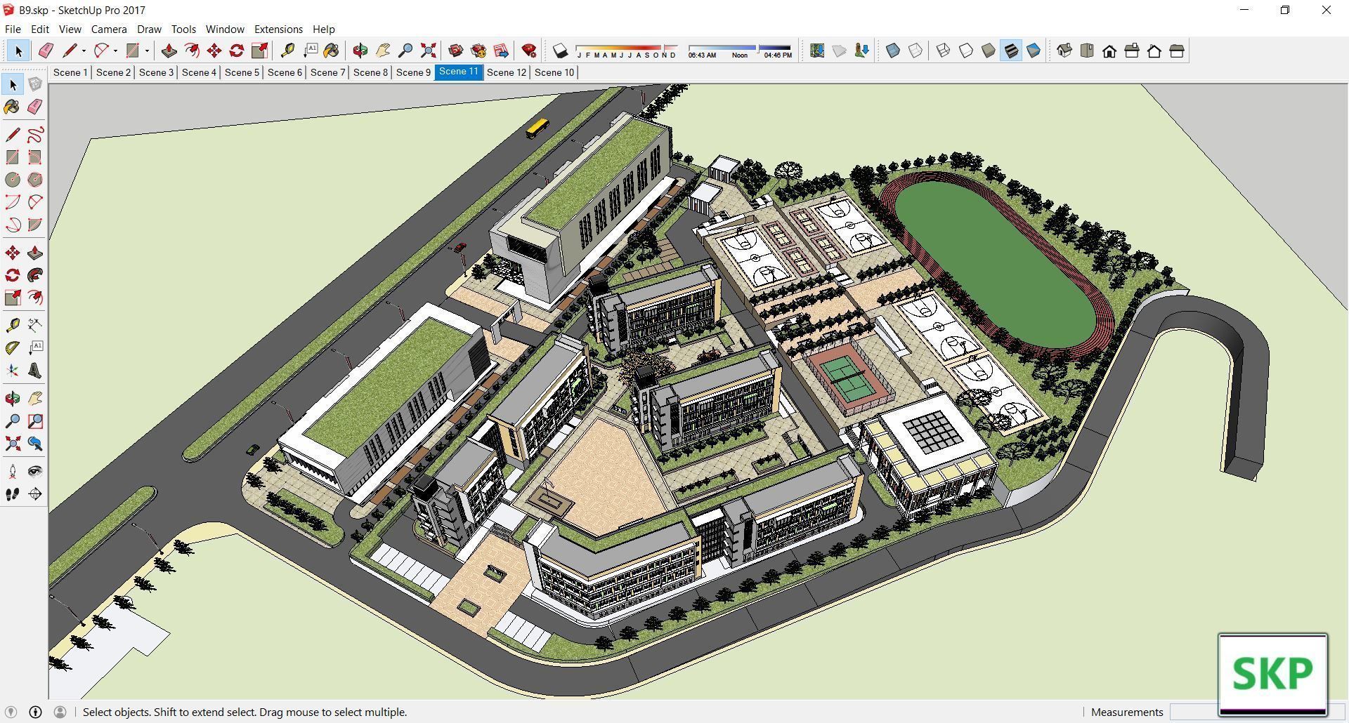 Sketchup School and University B9 3D model | CGTrader