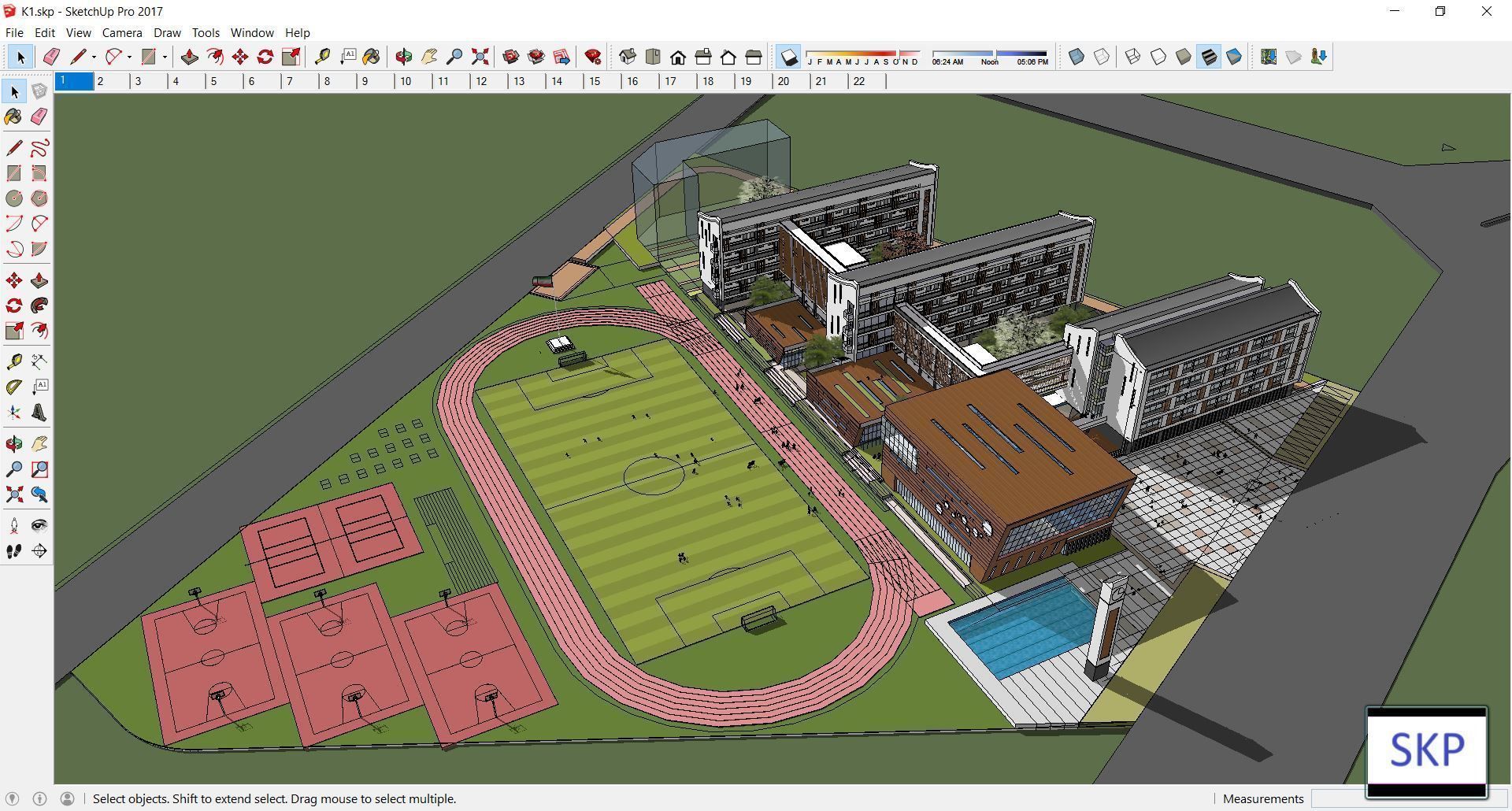 Sketchup School and University K1 3D model | CGTrader
