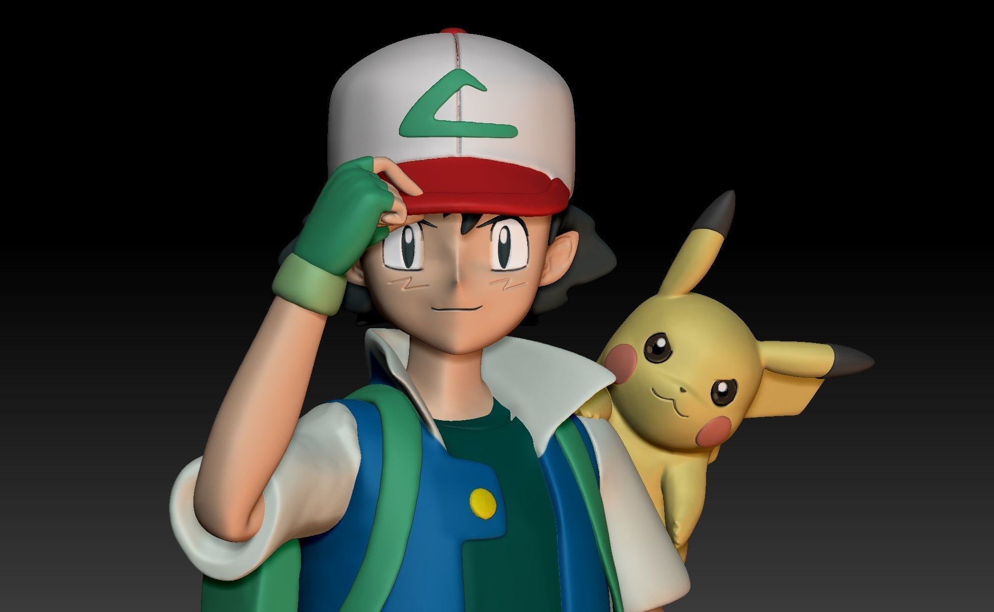 Pokemon Anime Season 1 Ash Ketchum aka Satoshi 3D model 3D printable ...