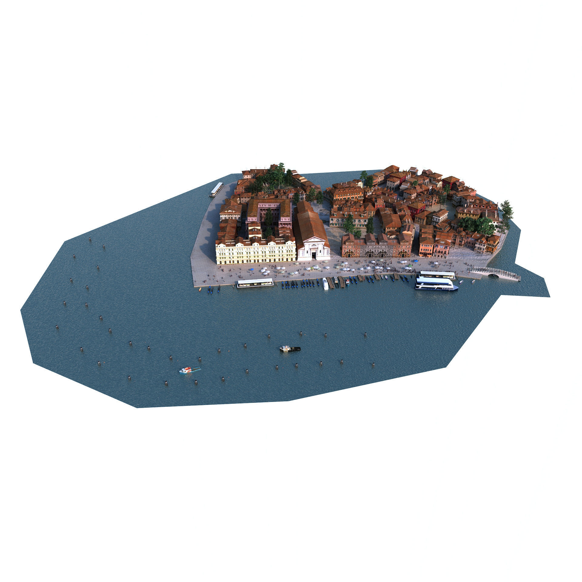 Brazil coast city buildings scene 3D model | CGTrader