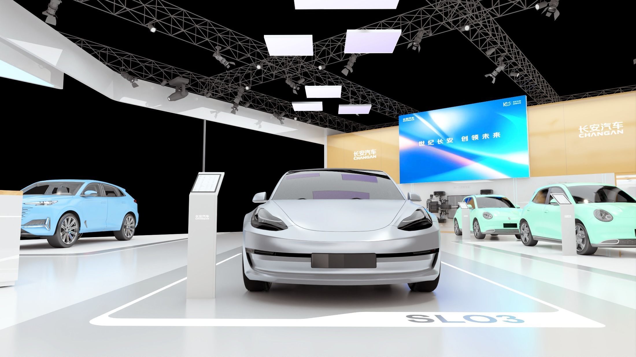 auto booth exhibition 3D model | CGTrader