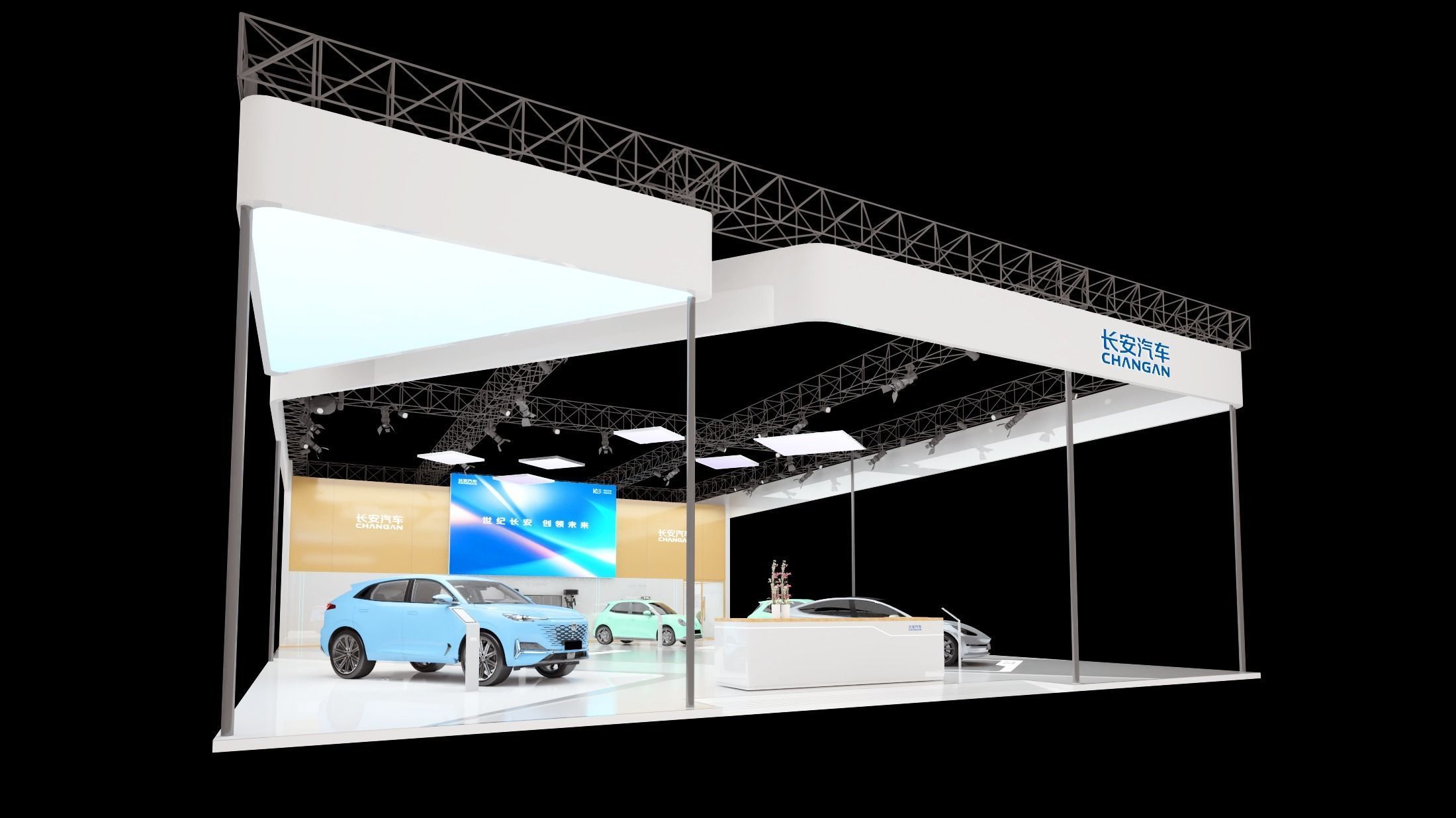 auto booth exhibition 3D model | CGTrader