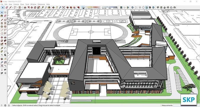 Sketchup School and University L1 3D model | CGTrader